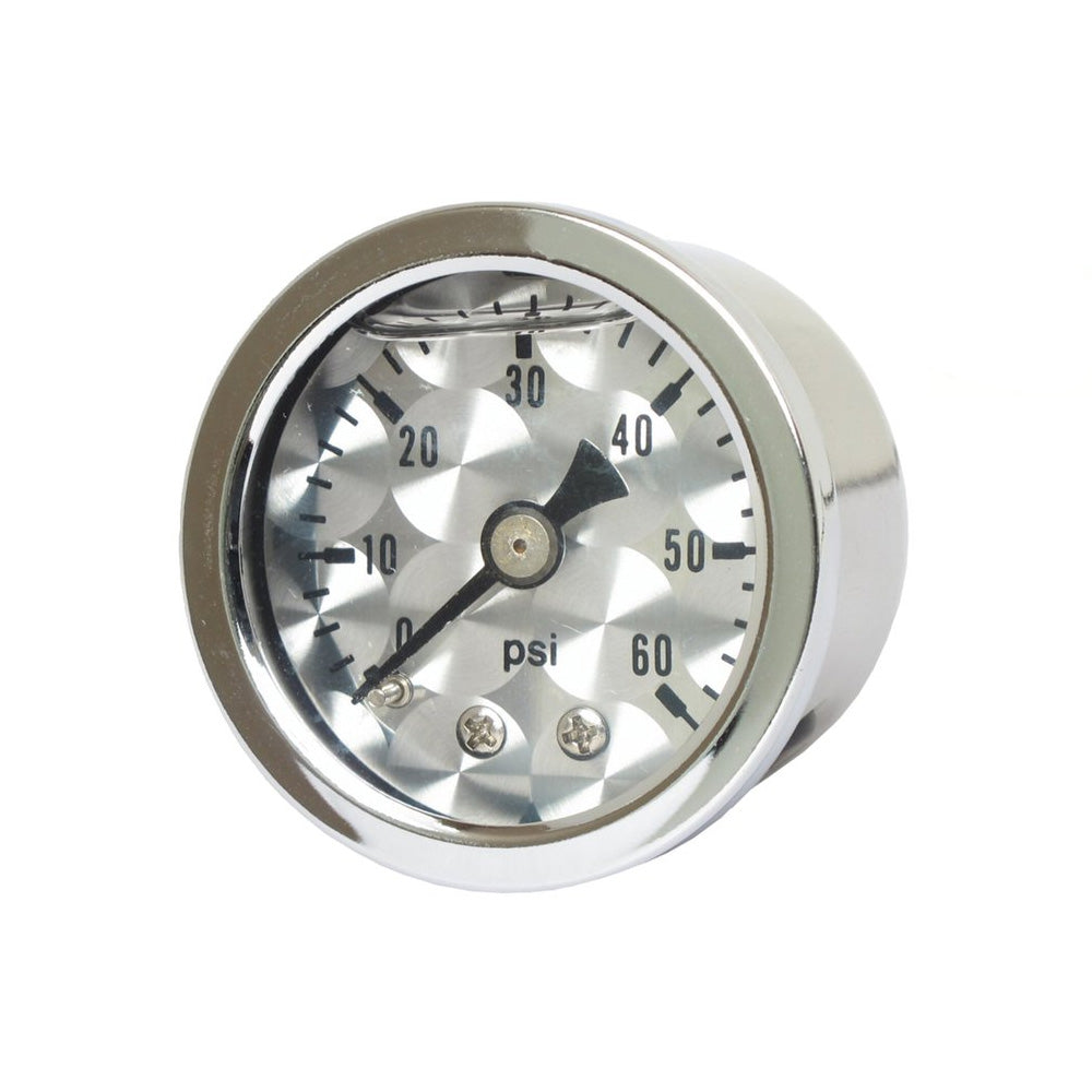 Marshall Harley Davidson Oil Pressure Gauge, 0-60 PSI. Stainless Housi